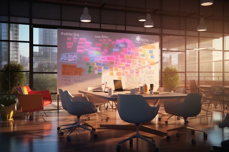 Team Collaboration with Sticky Notes and Stock Illustration ...