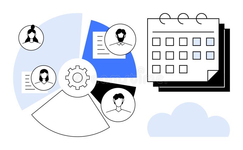 Team Collaboration and Task Management with Calendar Integration Stock Illustration ...