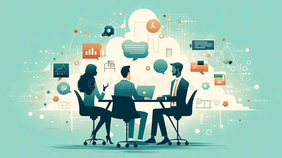 Team Collaboration with Technology Interface in a Modern Business ...