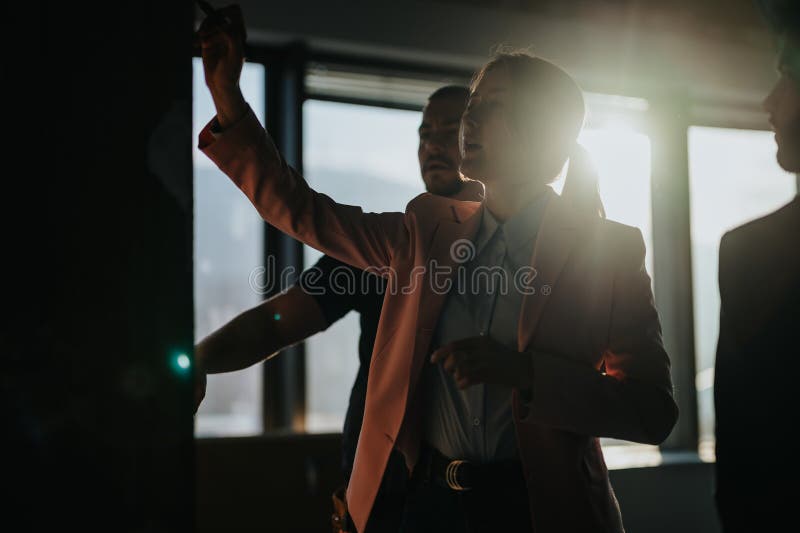 Group of Professionals Collaborating during a Business Presentation in ...