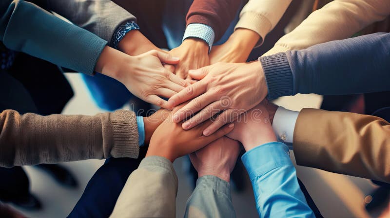 A Team of Colleagues Hugging Each Other Stock Image - Image of group ...
