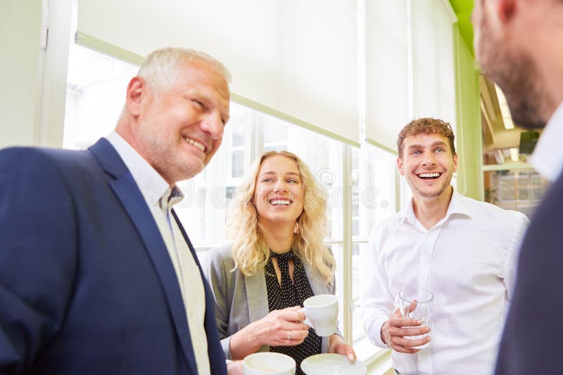 Team Colleagues in the Office Have Fun on Coffee Break Stock Image ...