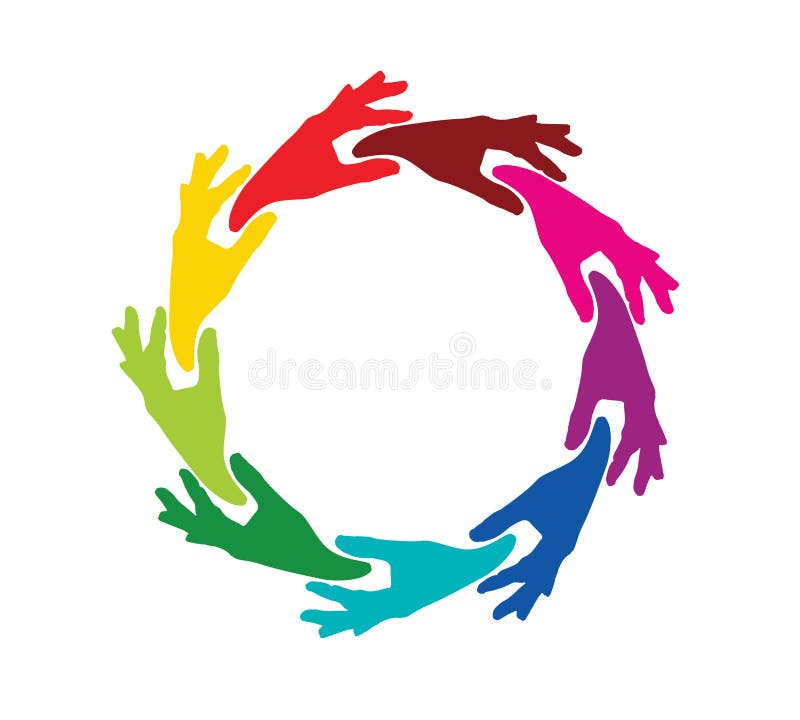 Team Colored Hands in a Circle Stock Vector - Illustration of alliance ...