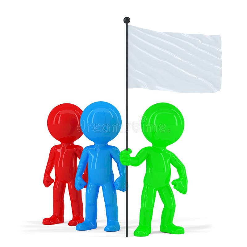 Team of Coloured People Holding Flag. Isolated. Contains Clipping Path ...
