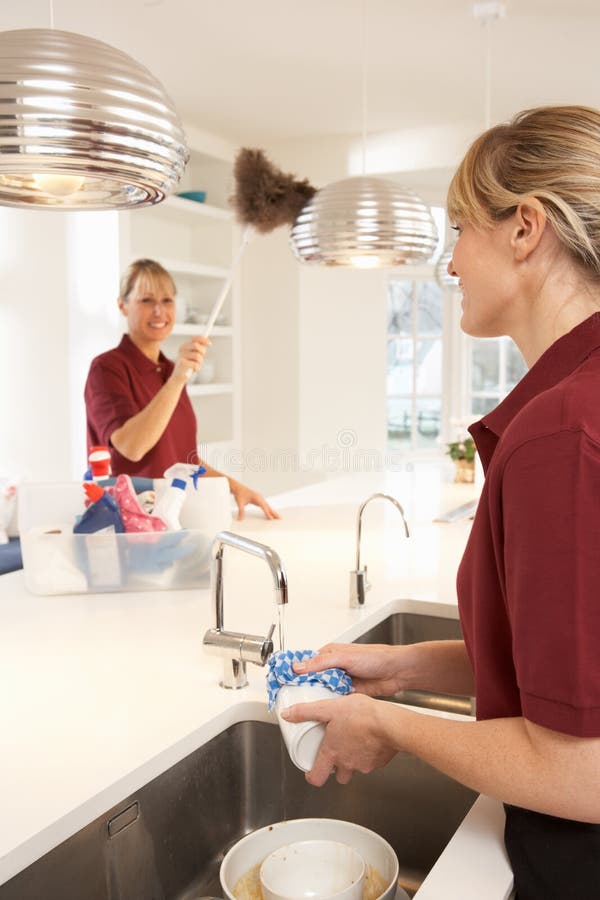 Team of Commercial Cleaners Working Stock Image - Image of cleaners ...