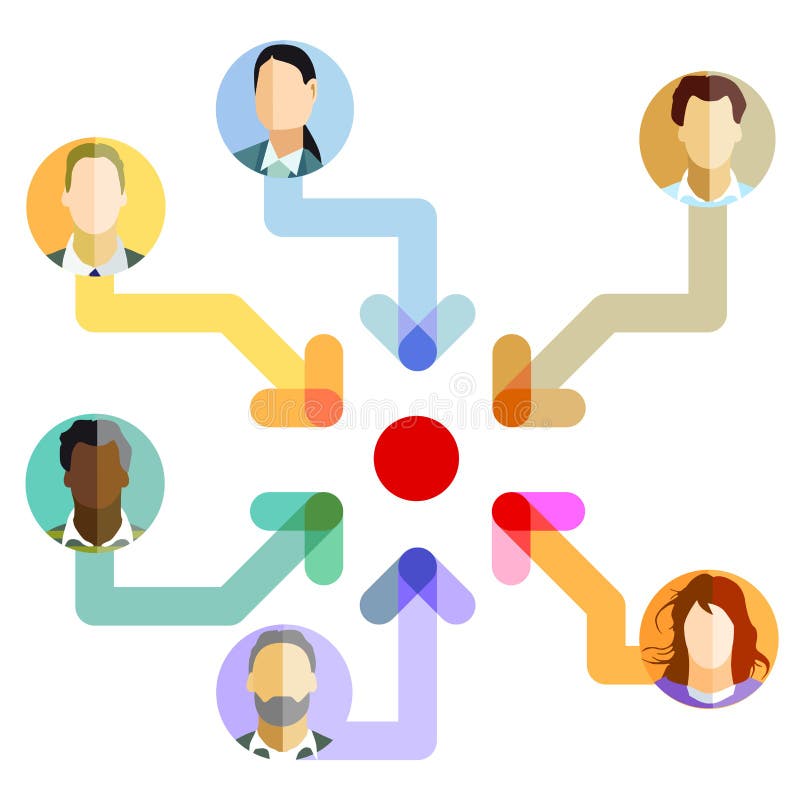 Team with common goal stock vector. Illustration of white - 96246447