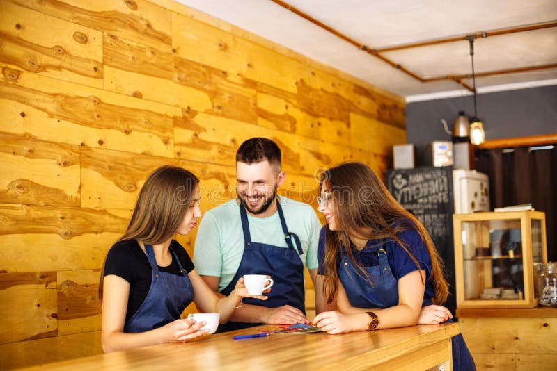 Team Communication Barista in a Coffee House Stock Photo - Image of ...