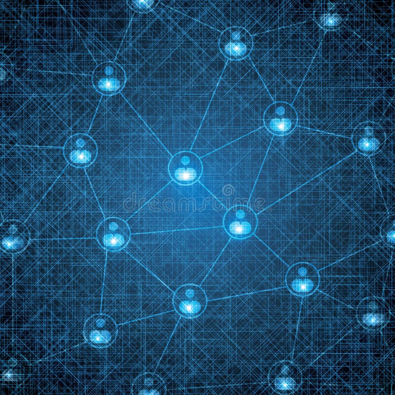 Team Communication Concept Vector Blue Background Stock Vector ...