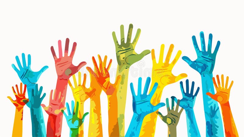 Team Community Support: Hands Reaching Together for Help Stock Vector ...