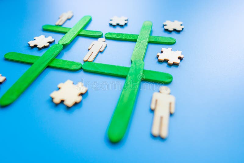 Team Competition Concept at Work with Icons on Wooden Blocks. Close Up ...