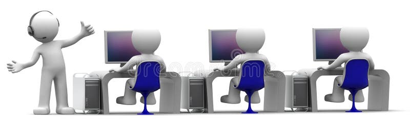 Team of Computer Experts at Workplace Stock Illustration - Illustration ...
