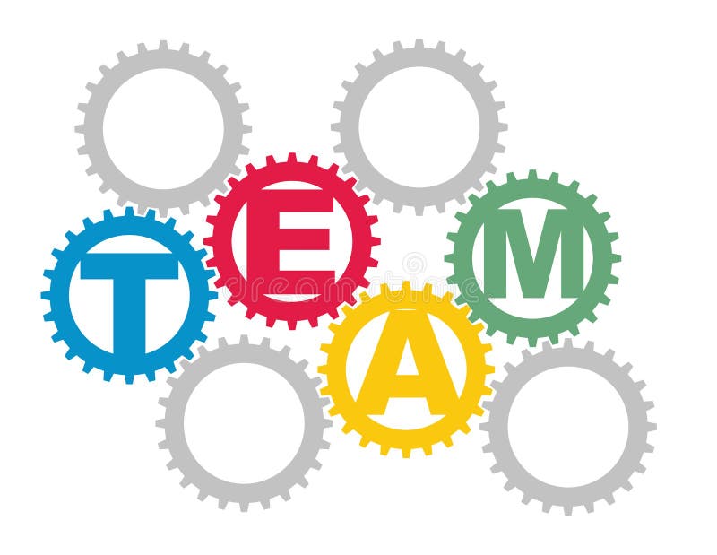 Team Concept with Color Gears Stock Vector - Illustration of team ...