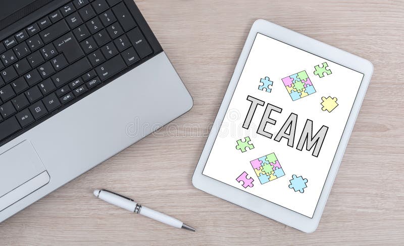 Team Concept on a Digital Tablet Stock Image - Image of digital ...