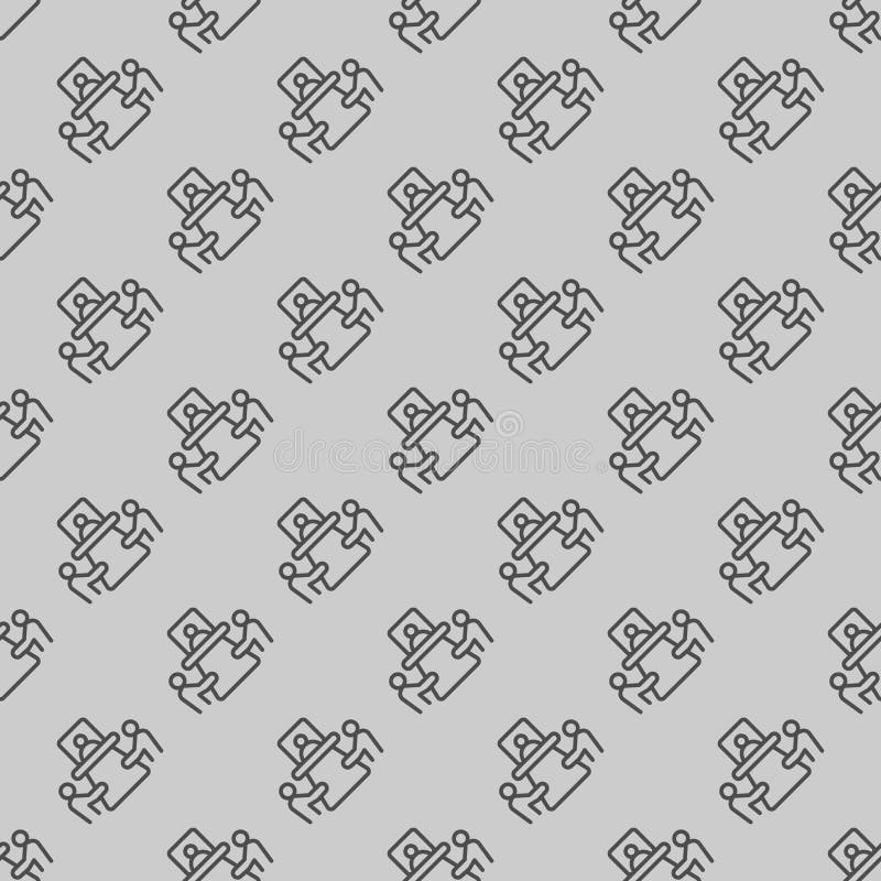 Team Conference with Online User Line Seamless Pattern, Remote Work ...