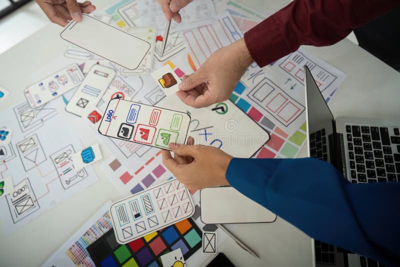 Team Coordination and Idea Exchange. Designers Sharing Layouts and ...