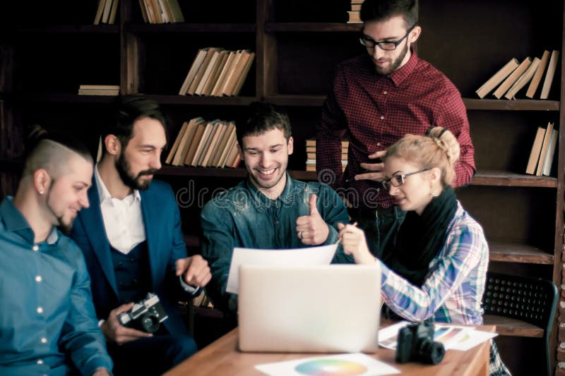 Team of Copywriters Discussing a New Advertising Project Stock Image ...