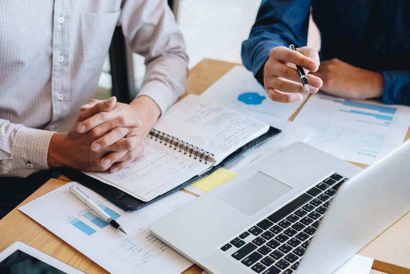Team of Coworkers Work Together, Business Making Conversation with ...