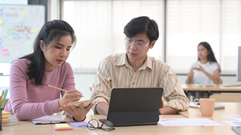 Creative People Collaborating on Their New Project at Modern Office ...