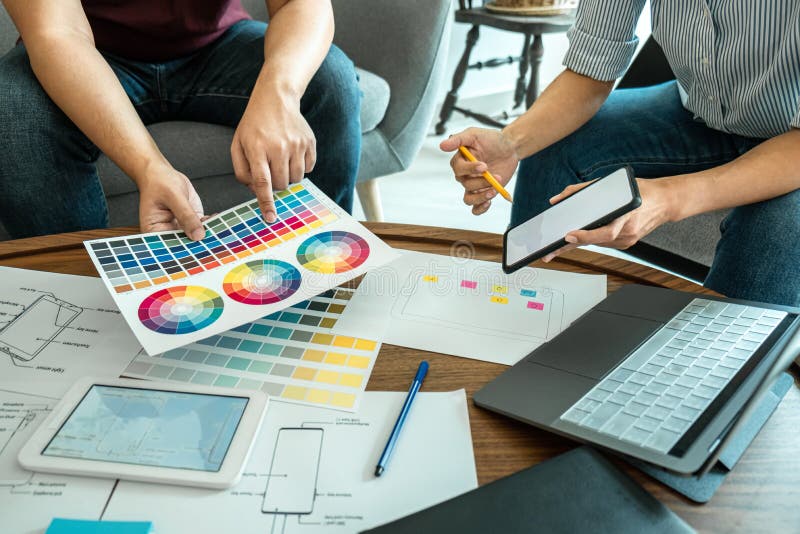 Team of Creative Web/Graphic Designer Planning, Drawing Website Ux App ...