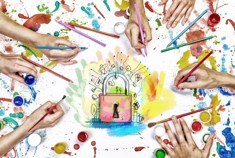 Team creative work stock photo. Image of teach, creative - 63600714