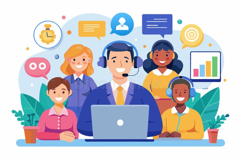 A Team of Customer Service Representatives Discusses Feedback while ...