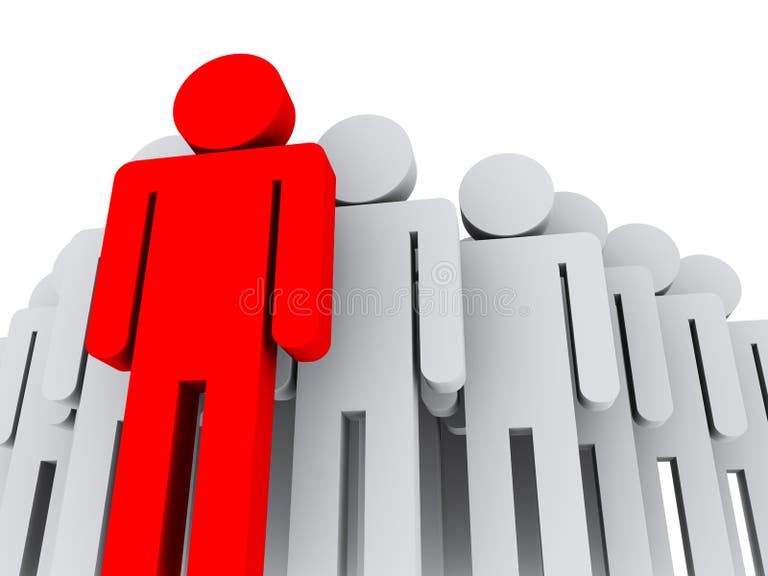 Team 3d mit Führer stock abbildung. Illustration von mann - 31290892