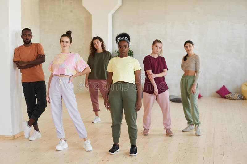 Team of dancers in studio stock image. Image of wellbeing - 200301289