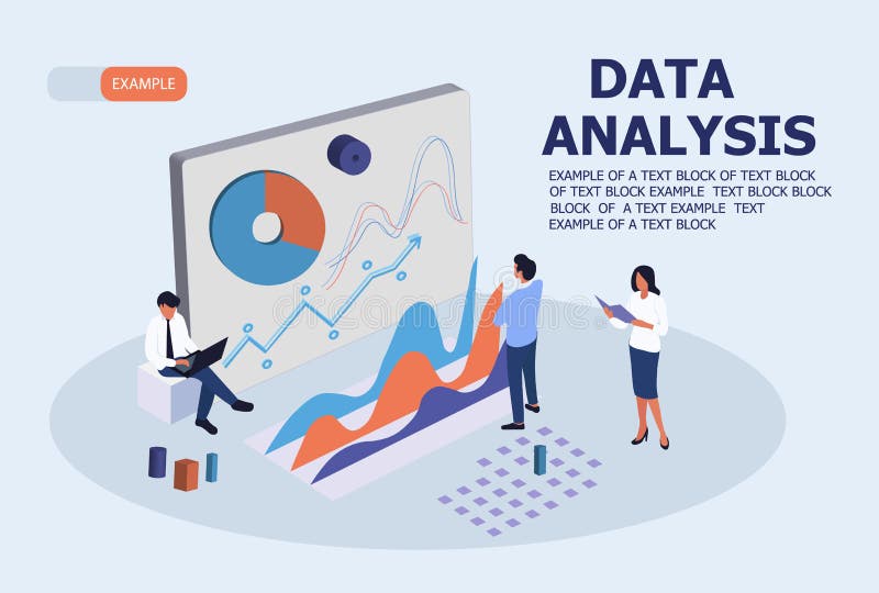 Team data analysis concept stock vector. Illustration of management ...