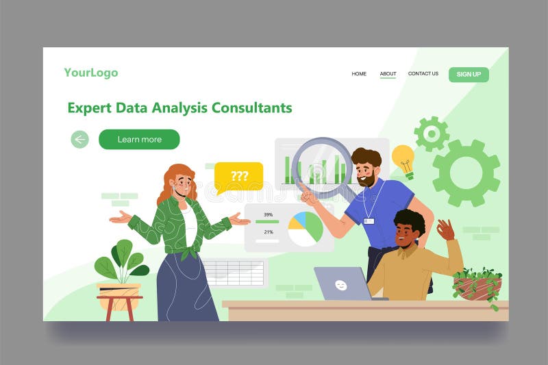 Data Analysis Consultants Team Concept. Vector Illustration Stock Vector - Illustration of ...