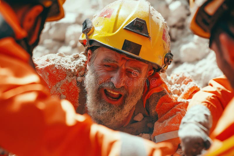 Rescuers Help Man Trapped Under Rubble in Disaster Recovery Operation ...