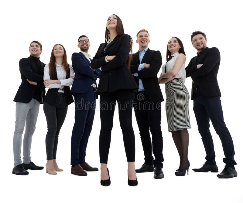 Team of Dedicated Young Business People Looking Forward. Stock Photo ...