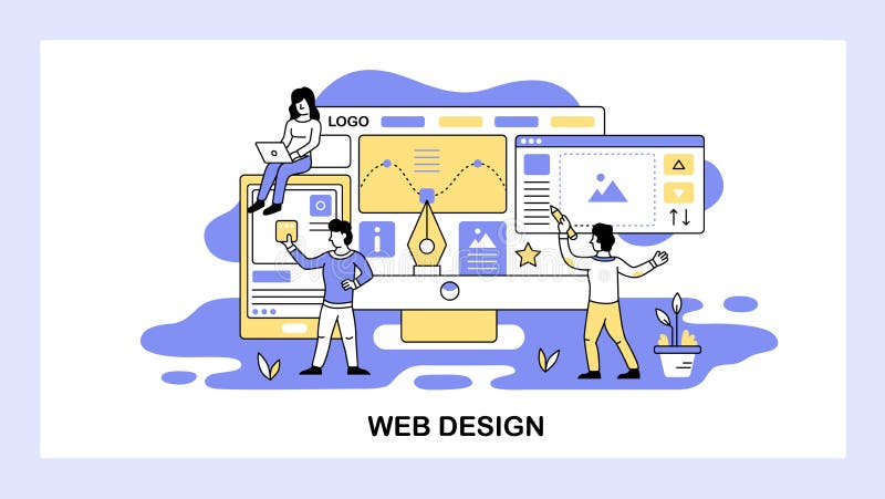 Team of Designers Develop New Project. Web Design and Digital Graphic ...