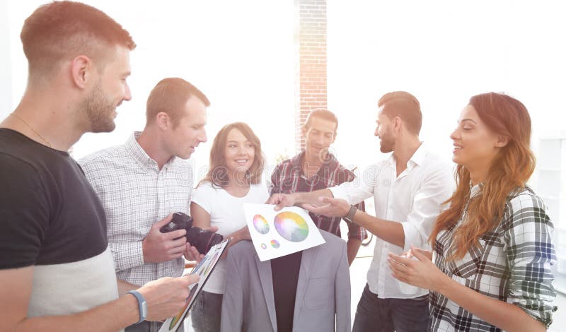 Team of Designers Discussing the Color Palette Stock Photo - Image of ...