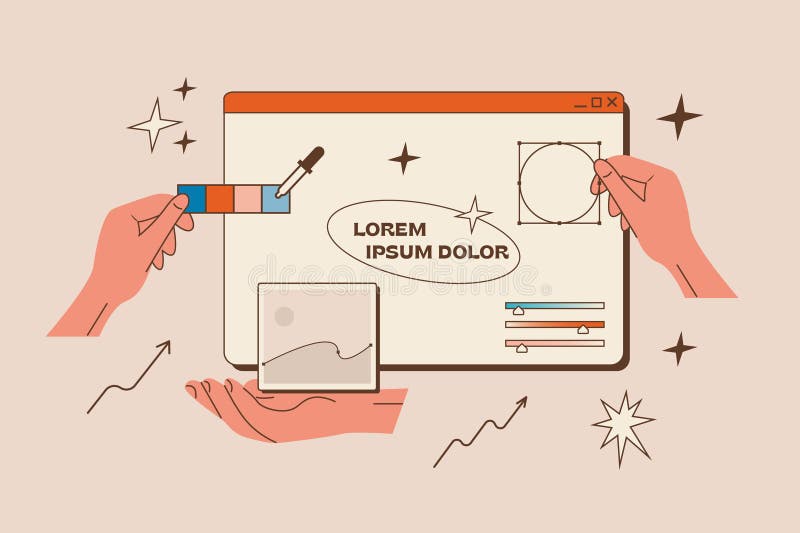 Team of Designers Illustrators Working on Project. Art Studio Teamwork ...