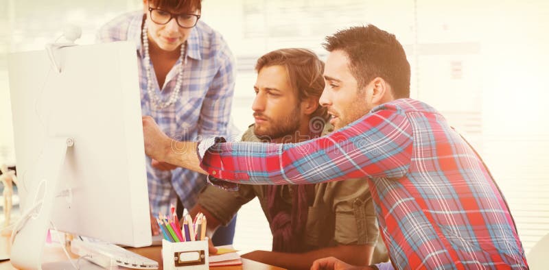 Team of Designers Working on a Computer Stock Image - Image of ...