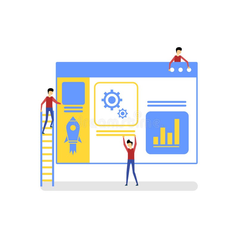 Illustration of a Team Designing User Interface for Website and Apps ...