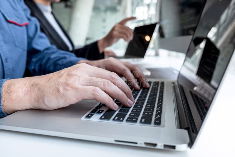 Team Of Developer Programmer Working On Project In Software Development Computer In It Company