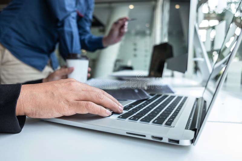 Team of Developer Programmer Working on Project in Software Development Computer in it Company ...