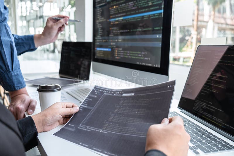 Team Of Developer Programmer Working On Project In Software Development Computer In It Company