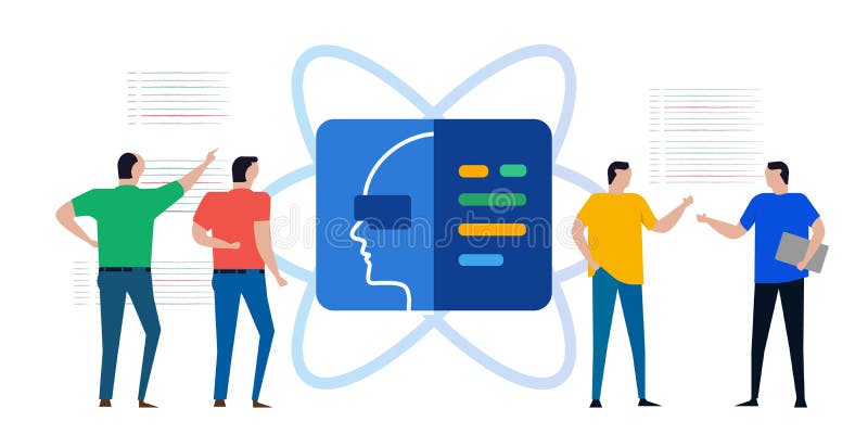 Team of Developer Software Programmer Code Coding Virtual Reality ...