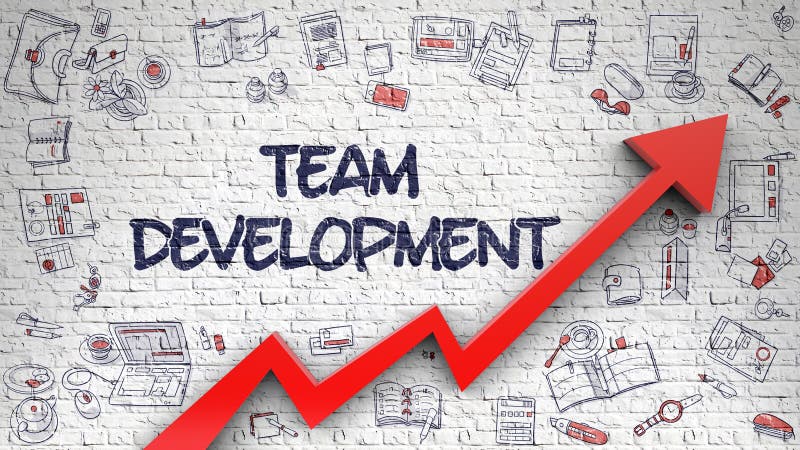 Team Development Drawn on White Brick Wall. Stock Illustration ...