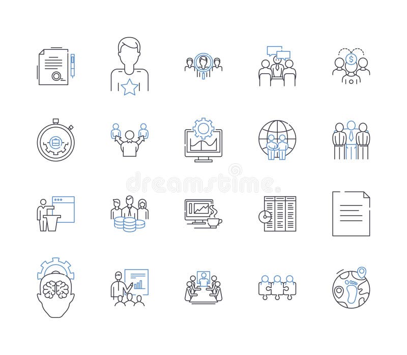 Team Development Line Icons Collection. Collaboration, Communication ...