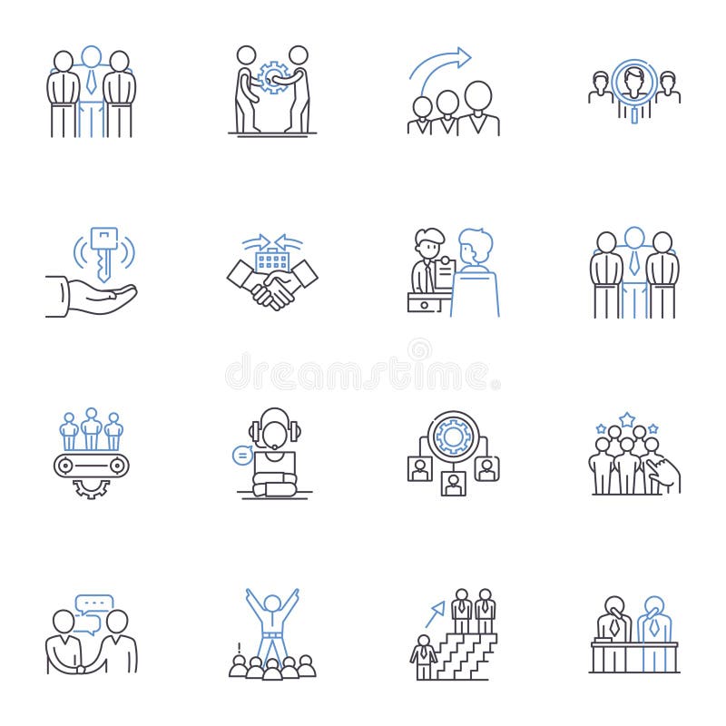 Team Development Line Icons Collection. Collaboration, Communication ...