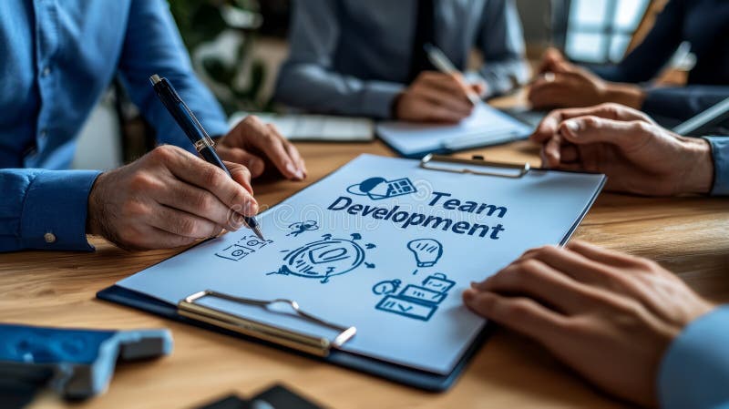 Team Development Strategy and Business Growth Showcasing Their Joint ...