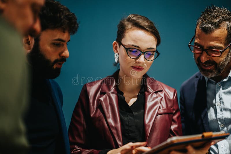 Team Discussion and Collaboration in a Professional Office Setting ...