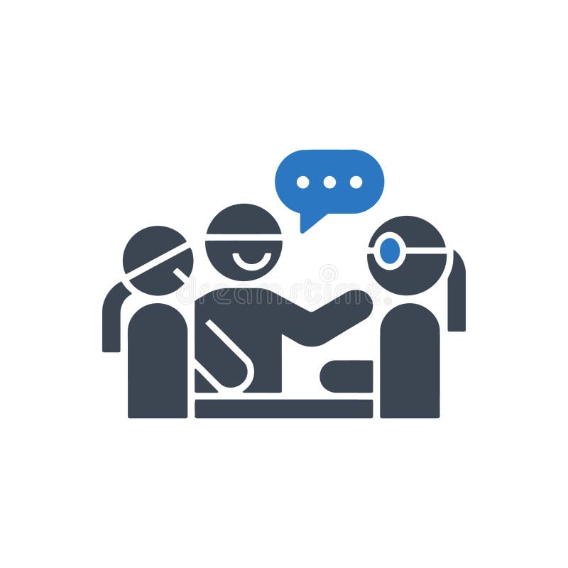 Team Discussion Meeting Icon Stock Vector - Illustration of ...
