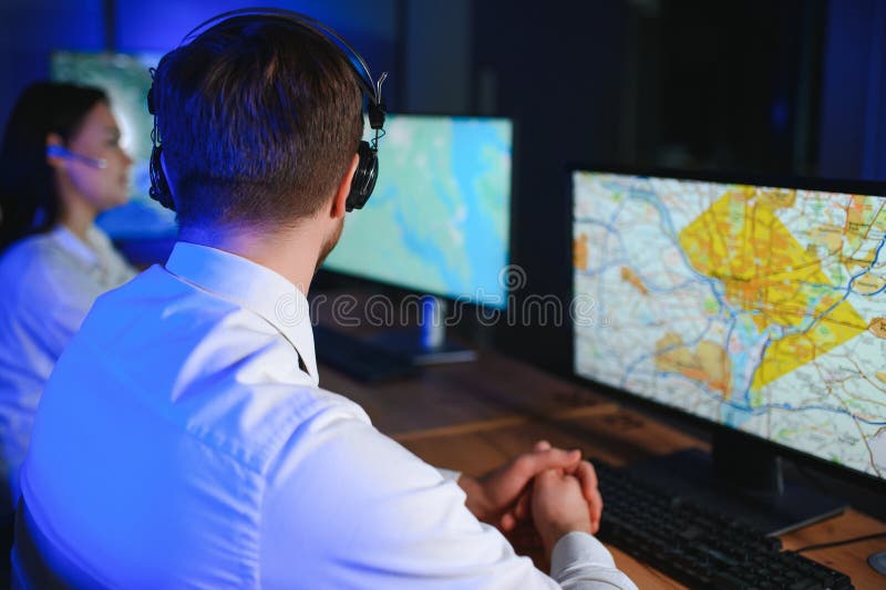 Team of Dispatchers Works in the Office Stock Photo - Image of network ...