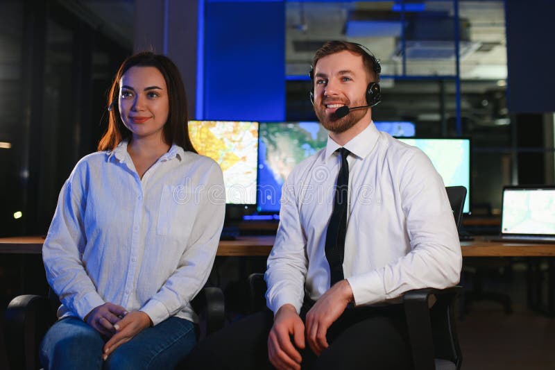 Team of Dispatchers Works in the Office Stock Photo - Image of computer ...