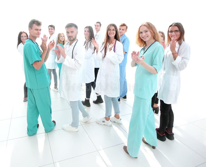 Team of Diverse Doctors Applauding Their Joint Success Stock Image ...