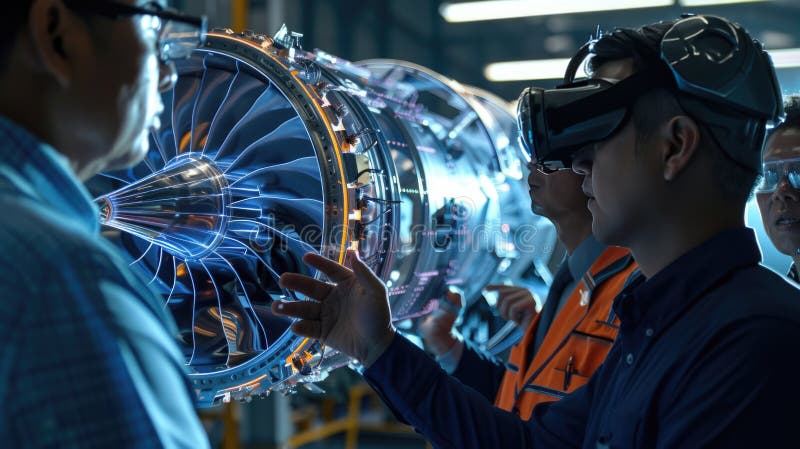Team of Diverse Engineers and Managers Work on an Augmented Reality ...